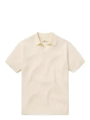 THE NORMAL BRAND Robles Textured Knit Polo - Ivory