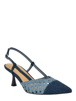 Nine West Nine West Railen Pointed Toe Slingback Pumps Medium Blue