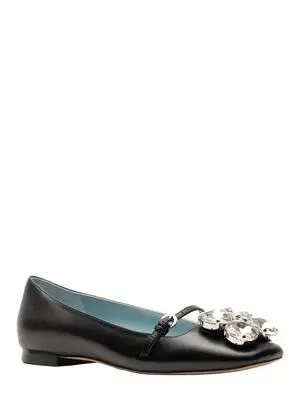 FRANCES VALENTINE Josephine Crystal Embellished Flat - Black