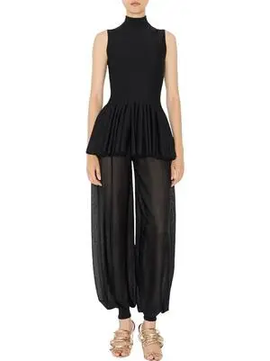 Alaïa Sheer Knit Balloon Pants - Noir Alaia