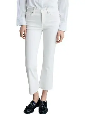 MANGO MANGO Sienna Waxed Crop Flare Jeans