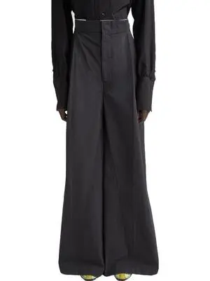 MAISON MARGIELA Pleated Wide Leg Trousers - Black