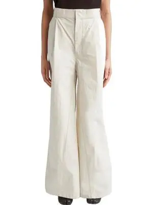 MAISON MARGIELA Maison Margiela Pleated Wide Leg Trousers Stone
