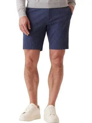 DEKE Oasis Supernatural Seersucker Bermuda Shorts - Indigo Heather Pinstripe