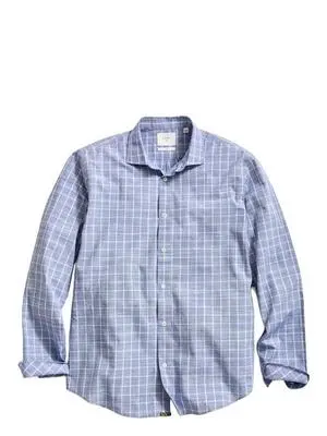 Billy Reid Hutcheson Plaid Button-up Sport Shirt - Carbon Blue/ White