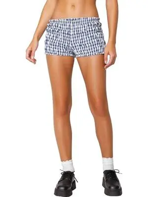 EDIKTED EDIKTED Gingham Smocked Microshorts