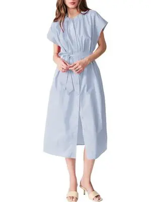 DELUC DÉLUC. Cancela Cap-Sleeve Cotton Poplin Shirtdress