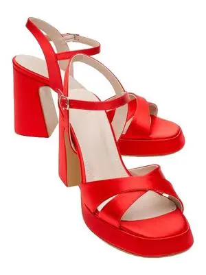 FOREVER & ALWAYS SHOES Yvonne Platform Sandals Red