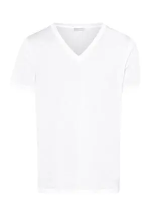 Hanro Cotton Sporty V-neck Cotton T-shirt - White