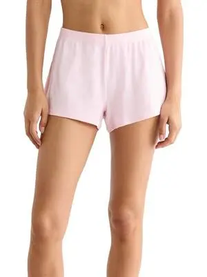 SKIMS Stretch Cotton Rib Loose Shorts - Cherry Blossom