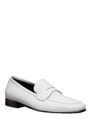 STUART WEITZMAN Banks Penny Loafer - White Bianco