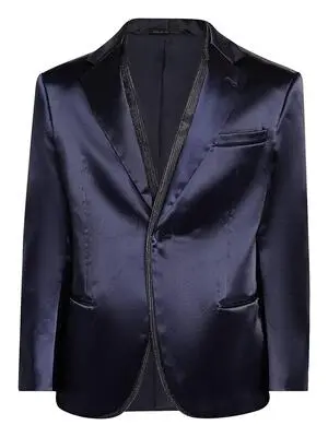 Giorgio Armani Soho Rhinestone-trim Tuxedo Jacket - Blue Navy