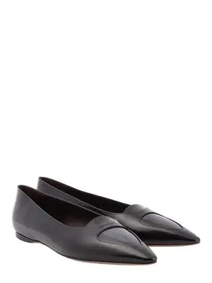THE ROW Viv Leather Ballet Flats - Black