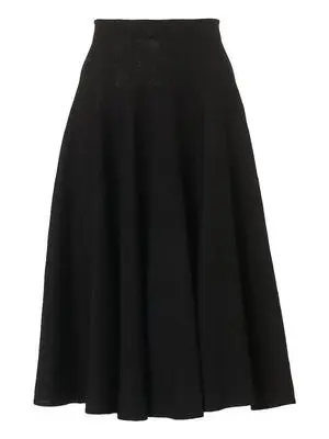 THE ROW Jaliah Linen And Cotton-blend Midi Skirt - Black