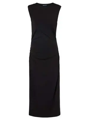 Veronica Beard Veronica Beard Baxter Ruched Jersey Midi Dress Black