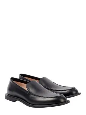 THE ROW Nic Leather Loafers - Black