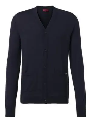 Gucci Logo Wool Cardigan - Blue