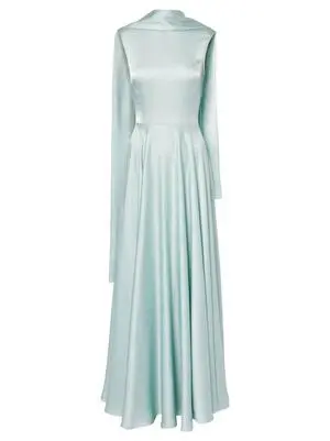Solace London Emelia Scarf-detail Gown - Blue