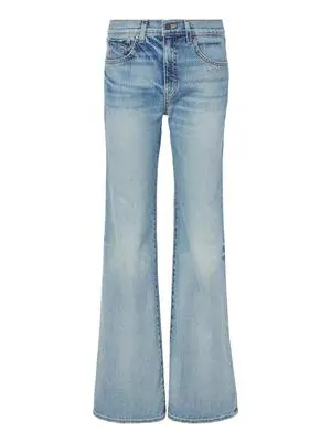 NILI LOTAN Celia Mid-rise Flare Jeans - Blue