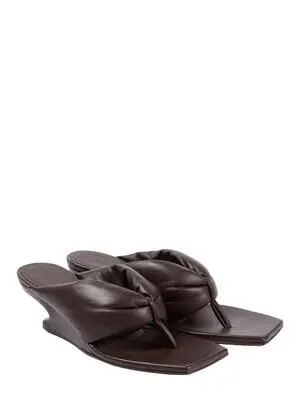 Rick Owens Cantilever 45 Leather Thong Sandals - Burgundy