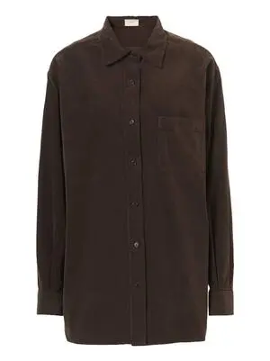 THE ROW Nesson Cotton Shirt - Brown