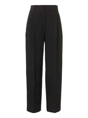 THE ROW Lilas Wool And Linen-blend Wide-leg Pants - Black
