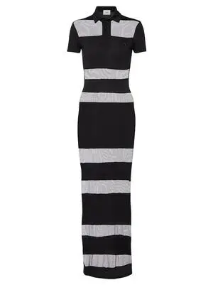 Coperni Striped Paneled Maxi Dress - Black
