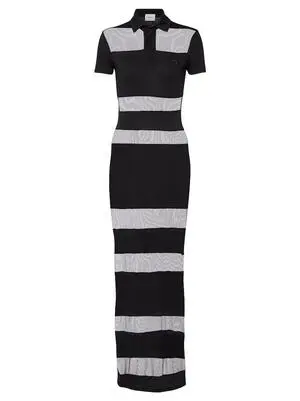 Coperni Striped Paneled Maxi Dress - Black