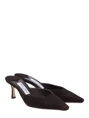 JIMMY CHOO Vivi 65 Suede Mules - Brown