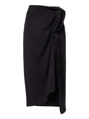 Dries Van Noten Draped Asymmetric Jersey Midi Skirt - Black