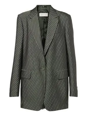 Dries Van Noten Striped Blazer - Green