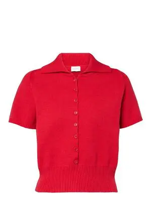 Magda Butrym Cropped Cotton-blend Sweater - Red