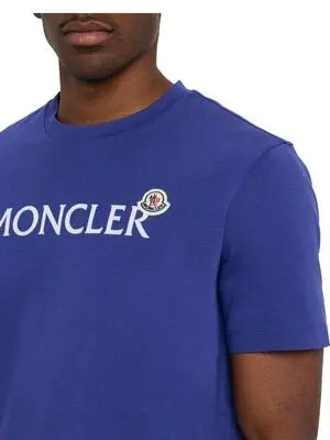 Moncler Apos;s Flocked Logo T-shirt - Navy