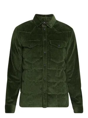 Moncler Gelt Down Corduroy Overshirt - Dark Green