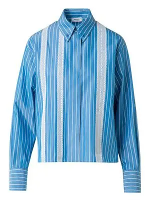 AKRIS Akris Punto Striped Cotton Poplin Button-Down Shirt