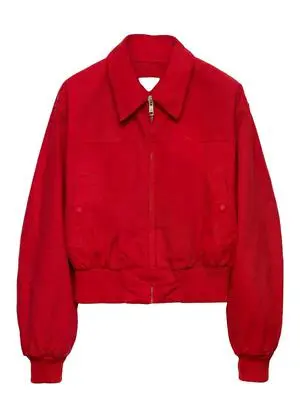 Prada Denim Bomber Jacket - Red