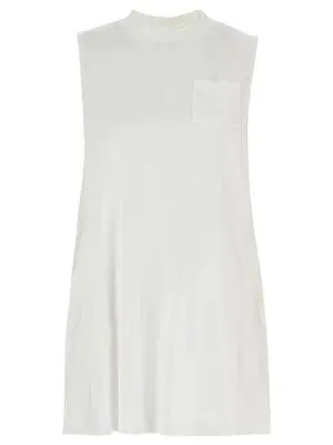 Sacai Pleated Mini Dress - White