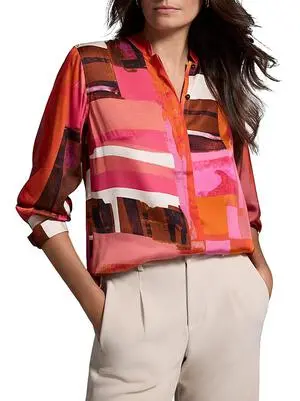 NIC+ZOE Artful Blocks Glossy Blouse