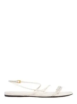 Khaite Loop Flat Sandal Optic White