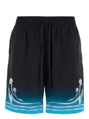 Casablanca Printed Satin Bermuda Shorts Printed