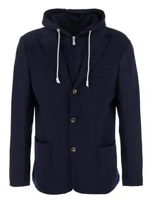 ELEVENTY Wool Jacket With Hood And Bib