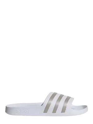 Adidas Adilette Aqua Slides - Cloud White / Platinum Metallic / Cloud White