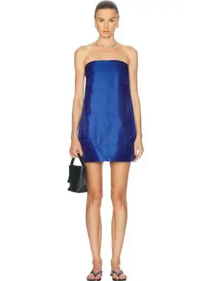 Staud Lidia Silk Dress - Deep Sea