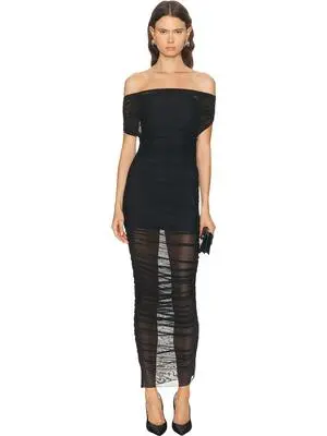 knee length dresses for ladies Noel Mesh Midi Dress Sapphire / S