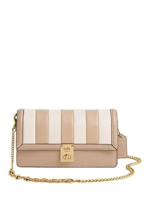 COACH® Hutton Clutch With Colorblock Quilting - Brass/chalk Multi