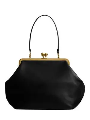 Coach Large Kisslock Frame Bag - Brass/black