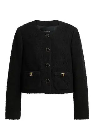 COACH® Heritage C Boucle Jacket - Black