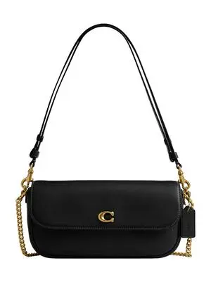 COACH Brook Flap Chain Bag - Brass/black
