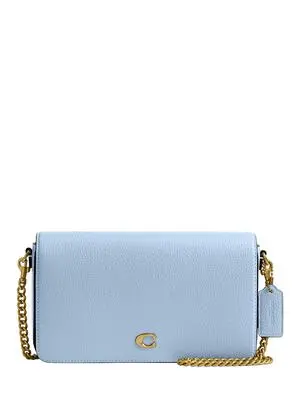 COACH Mila Crossbody Bag With Signature Canvas Brass/bluebell