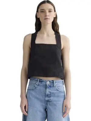 Everlane Linen Crossback Tank Top - Black